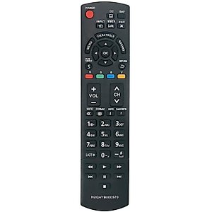 N2QAYB000570 Replacement Remote fit for Panasonic TV TC-L32C3S TC-L42E30 TC-L42U30 TC-P4232C TC-P42S30 TC-P46S30 TC-P46ST30 TC-L32E3 TC-L32X30 TC-L37E3 TC-L37U3 TC-P50X3 TC-P60S30 TC-L42E3 TC-P42X3