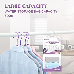 CANAGER Hanging Moisture Absorber, Lavender Vanilla Moistureproof Hanging Bag, Dehumidifier Bag (8 packs) Hanging Closet Dehumidifier Bags, Moisture Absorb 12.5 oz.