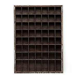 J JACKCUBE DESIGN - Rustic Wood Shot Glasses Display Case 56 Compartments Wall Mount Pint glass Shadow box Bar Cabinet Collection Freestanding - MK524A