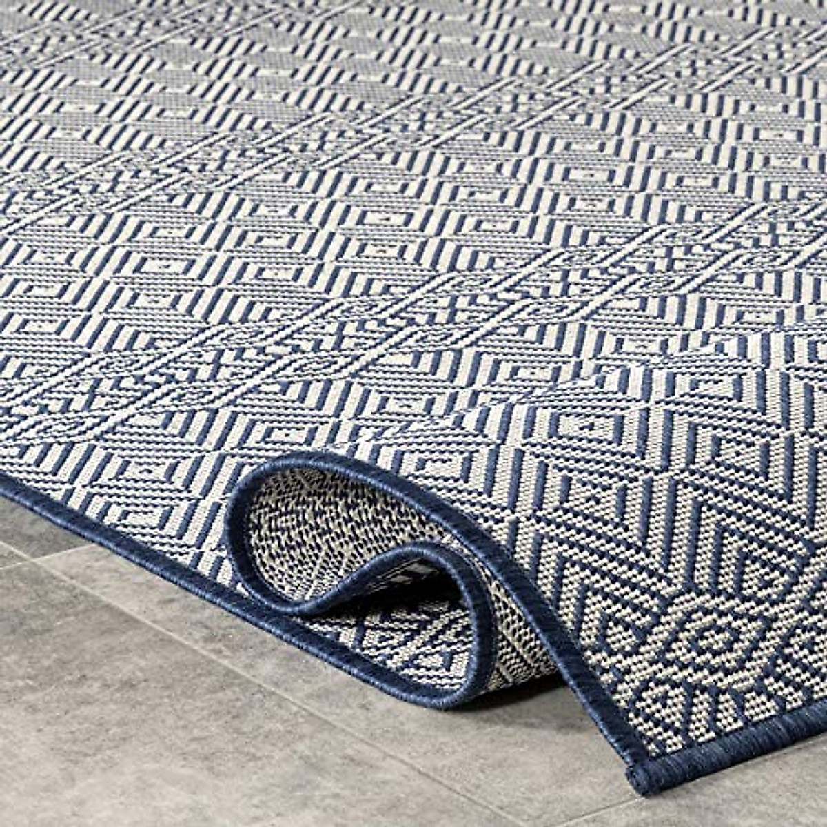 nuLOOM Paloma Abstract Geometric Indoor/Outdoor Area Rug, 4' x 6', Navy