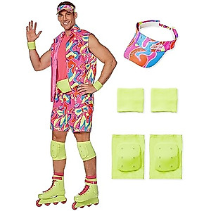 Spirit Halloween Barbie the Movie Adult Skating Ken Costume - XL | Officially Licensed | Mattel | Couples Halloween Costumes | '80s Accessories