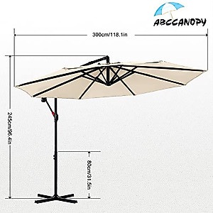 ABCCANOPY Cantilever Patio Umbrellas 10FT Light Beige