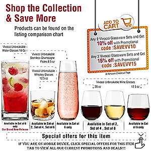 Vivocci Unbreakable Elegant Plastic Stemless Wine Glasses 20 oz | 100% Tritan Heavy Base | Shatterproof Glassware | Ideal For Cocktails & Scotch | Perfect For Homes & Bars | Dishwasher Safe | Set of 2