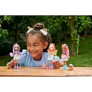 Enchantimals Dolls, City Tails Penna Pug Doll and Trusty Animal Friend, Small Doll with Removable Skirt and Accessories, Gifts for Kids, HKN11