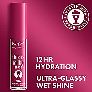 NYX PROFESSIONAL MAKEUP This Is Milky Gloss, Lip Gloss with 12 Hour Hydration, Vegan - Malt Shake (Warm Red)