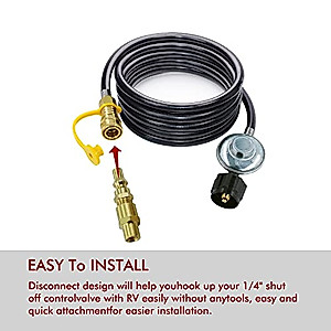 MENSI 1/8'' FNPT x 1/4'' Male Quick Connect Plug Propane Quick Disconnect Conversion Kit Adapter for Weber Q 100, 1000, 200, 2000, 1200, 2200, Traveller and Portable Gas Grill Camper