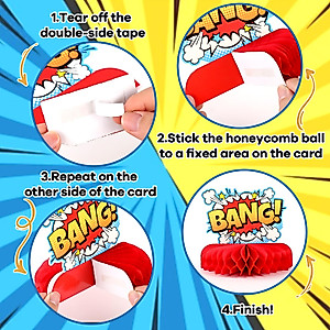 27pcs Super Theme Party Decorations Set Hero Birthday Banner Hanging Swirls and Honeycomb Centerpieces Fun Hero Theme Party Decor for Boys Girls Kids Baby Shower Party Supplies Favor