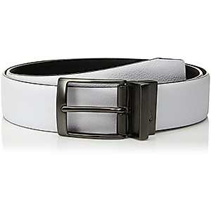 Nike Men's Pebble Feather Edge Reversible Belt, White/Black, 32