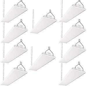 CINOTON 4FT 210W LED Shop Light with 28350LM,0-10V Dimmable Linear High Bay Lighting with 5000K120-277V 135LM/W Commercial Bay Lights for Garage Office Warehouse Workshop Factory UL Listed 10 Pack