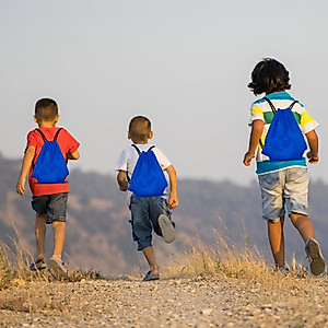 KUUQA 2 Pcs Drawstring Backpack Bags Sports Cinch Sack String Backpack Storage Bags for School Gym Traveling (Blue)