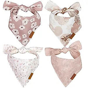 Remy+Roo Dog Bandanas - 4 Pack | Shannon Set | Premium Durable Fabric | Unique Shape | Adjustable Fit | Multiple Sizes Offered (Large)