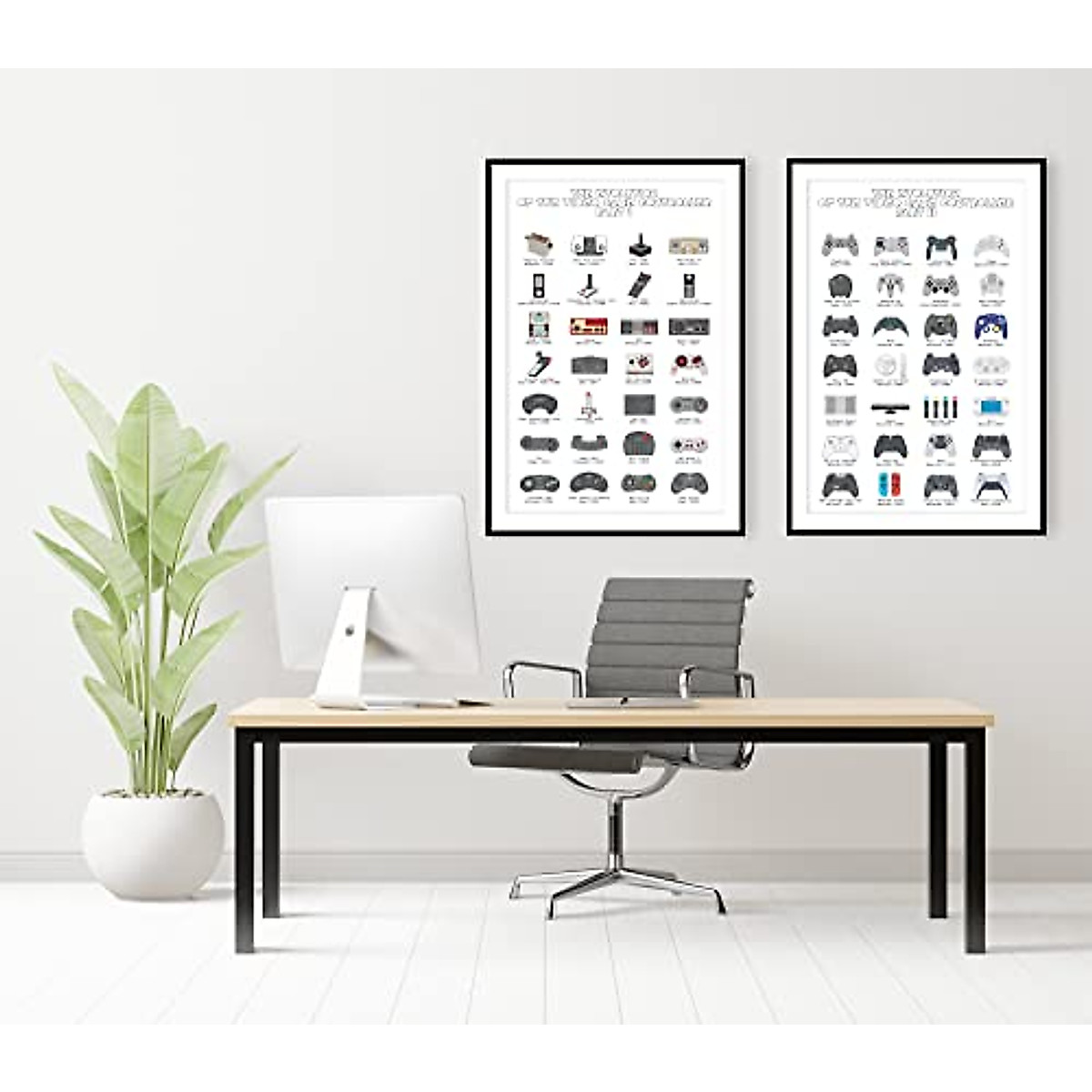 Retro Video Game Posters for Gaming Room Wall Decor. Evolution of Video Game Controllers Art Poster for Teen Bedroom Decorations. Nostalgic Gamer Artwork Cards for Boy. Cool 11x17 In Controller Print