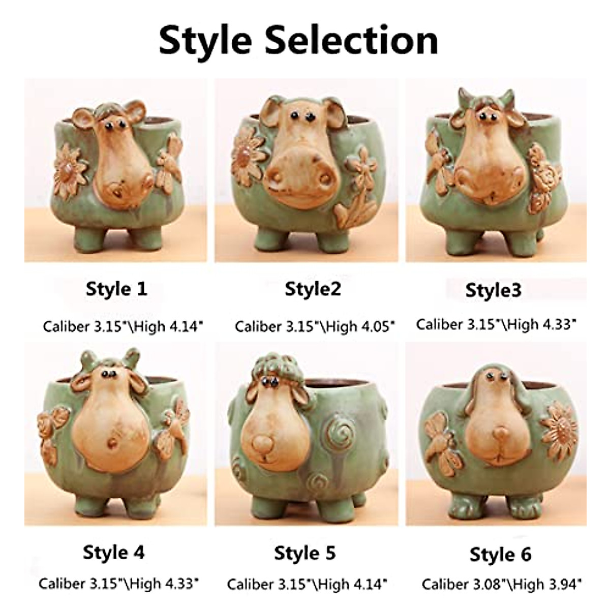 Small Succulent Pots,Succulent Garden Planters,Handicraft Creative Flower Decoration Ornaments,Cute Donkey Ceramic Flower Succulent Pot with Drainage,Suitable for Flower Shops,Home Life,Cafes