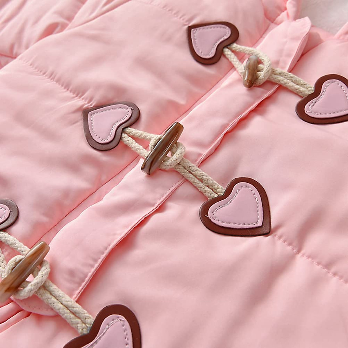 JanLEEsi Baby Winter Hooded Snowsuit Romper Zipper Padding Bodysuit Infant Puffer Jacket with Gloves,Pink,9-12M