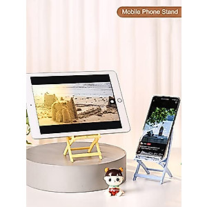 Lifexquisiter 4 Pack Chair-Shaped Phone Stand for Desk, Creative Foldable Chair Smartphone Holder, Mini Portable Phone Stand for iPhone Huawei Samsung Xiaomi