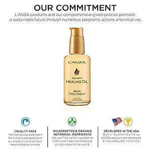 L'ANZA Keratin Healing Oil Hair Treatment, Hair Oil Revives & Nourishes Dry Damaged Hair & Scalp, Sulfate Free with Phyto IV Complex, Cruelty Free Volumizing Hair Care with UV Protection (0.34 Fl Oz)