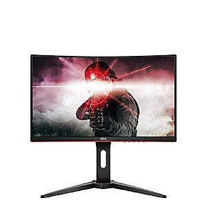 AOC C24G1 23.6" Curved Frameless Gaming Monitor, FHD 1920x1080, 1500R, VA, 1ms MPRT, 144Hz, FreeSync, DisplayPort/HDMI/VGA, Height Adjustable, VESA (Renewed)