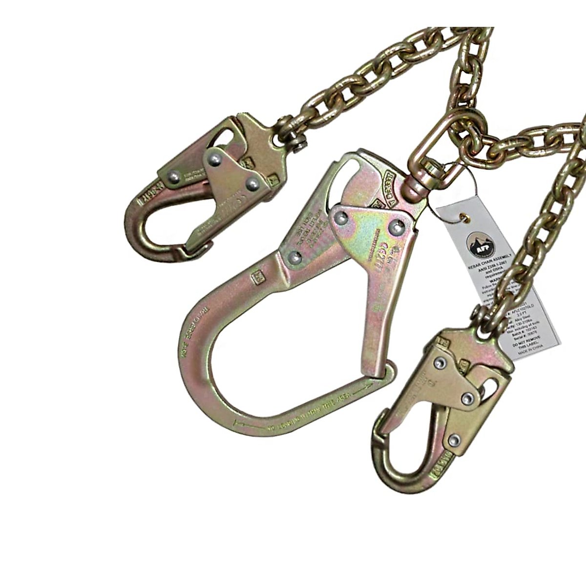 AFP Rebar Positioning Chain Assembly with Swivel Hook (Gold)