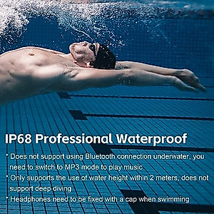 IFECCO Bone Conduction Headphones Bluetooth 5.3 - IP68 Waterproof Swimming Headphones,Wireless Open Ear Headphones with 32G Mp3 Player Built-in Mic for Sport Running Cycling Workouts