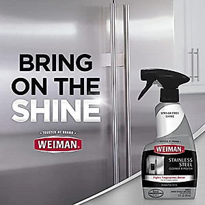 Weiman Stainless Steel Cleaner and Polish - 12 Ounce (2 Pack) - Removes Fingerprints, Residue, Water Marks and Grease from Appliances - Refrigerators Dishwashers Ovens Grills - 24 Ounce Total