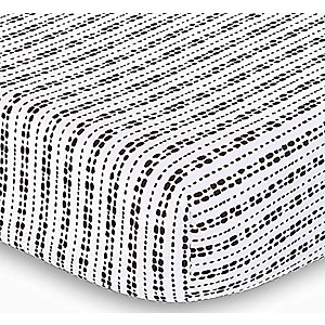 The Peanutshell Fitted Crib Sheet Set for Baby Boys or Girls | Zoo Animals and Tribal Stripes | Unisex 2 Pack Set