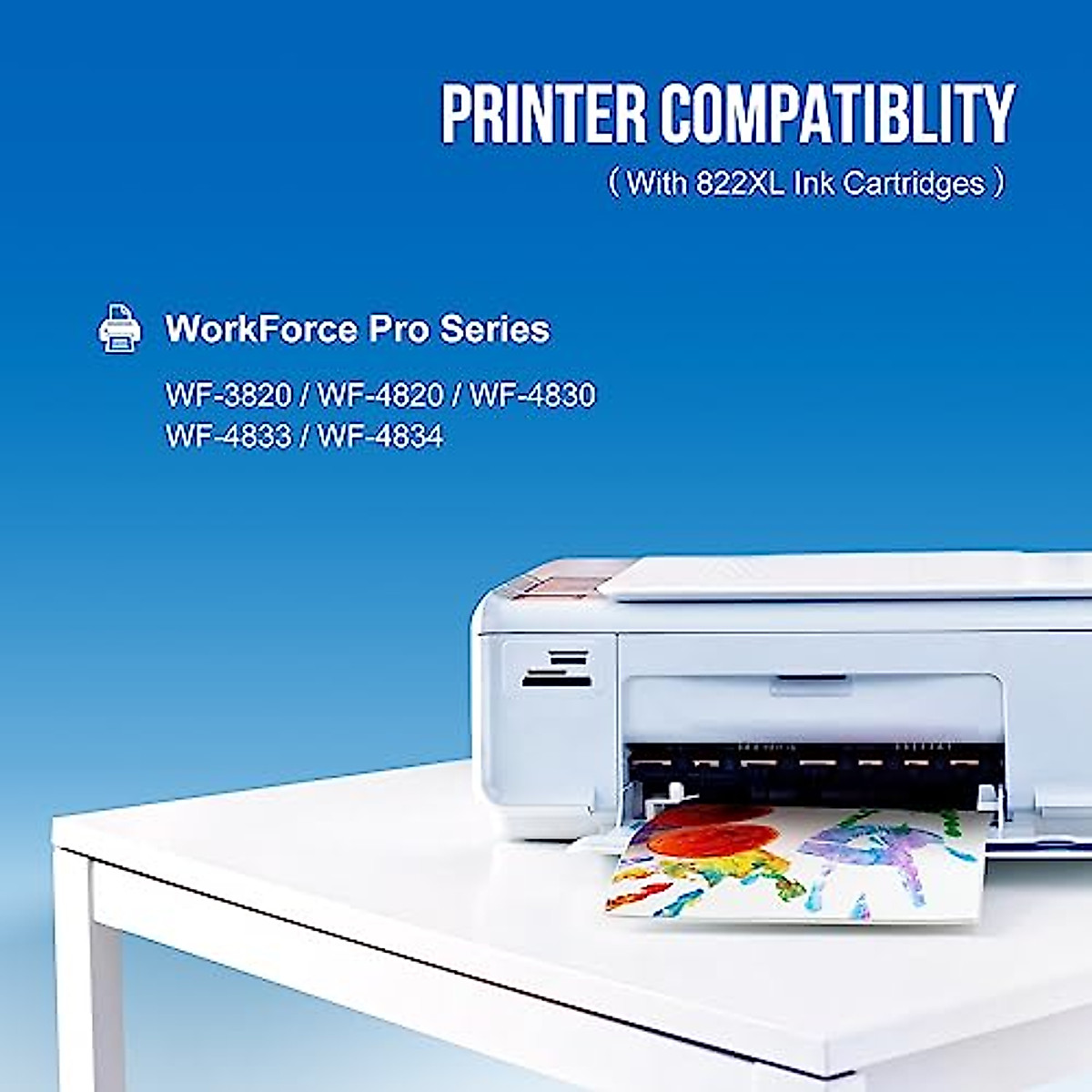 822XL Ink Cartridges Remanufactured Replacement for Epson 822XL 822 XL T822 T822XL for Workforce Pro WF-4830 Ink Cartridges WF-4820 WF-3820 WF-4833 WF-4834 Printer (Black, Cyan, Magenta, Yellow)