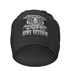 JOocla U.S Army Veteran Skull Cap Helmet Liner Beanie Hard Knit Hat Soft Lightweight Black