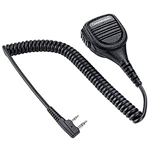 commountain Heavy Speaker Mic Compatible with Baofeng Radios BF-F8HP BF-F9 UV-82 UV-82HP UV-82C UV-5R UV-5R5 UV-5RA UV-5RE UV-5X3 and Kenwood BTECH Retevis TYT Radios, Shoulder Microphone