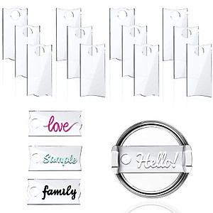 Vodolo Name Plate for 30 Oz Stanley Cups,12 PCS Acrylic Nameplate Personalized Name Tag Blank Compatible with Stanley Tumbler Topper Lid Accessories (transparent