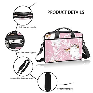Watercolor Cat Kitten Laptop Computer Bag Waterproof Shoulder Messenger Bag 13-15 inch Durable Laptop Tote Bag with Shoulder Strap Handle Lightweight Crossbody Briefcase