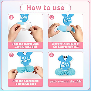 Baby Gender reveal Honeycomb Centerpieces, KSKSPE 12Pcs baby gender reveal Party Table Centerpieces baby gender reveal Decorations baby gender reveal Theme Party Table Decoration for baby Supplies