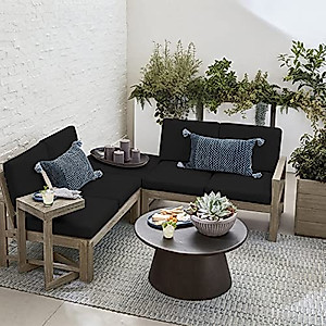 idee-home Patio Chair Cushion for Outdoor Furniture 22x22x4 in, Outdoor Seat Cushion Replacement Patio Seat Cushions Chair Pad with Ties, Outdoor Chair Cushion Set of 2 Waterproof Swing Cushion