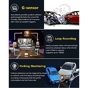Dash Cam Front 2K 1440P WiFi, Dashboard Camera Recorder for Car, with 32GB SD-Card, WDR, Night Vision, Loop Recording, G-Sensor, Parking Monitor, Support 128GB Max