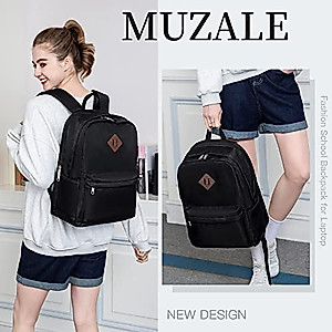 School Backpack for Women & Men - Casual School Backpack Water Resistant Bookbag with Laptop & Bottle Side Pockets for Boys Girls School Bag for Elementary Middle High School College Students