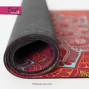 Cool Bedding Green Mandala Yoga Pad, Custom Name Fitness Mat, Personalized Workout Rug, 27"x72" (68x183cm), Y-169 (Thickness 4 mm)