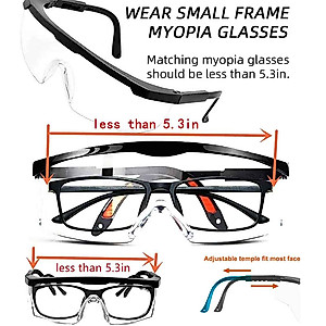 mozeeda Safety Glasses Men Women Clear Safety Glasses Goggles Over Eyeglasses, Z87 UV 400 Anti-fog Adjustable Temples Protection Goggles for Nurse,Eyewear Anti-Scratch with Temple for Lab