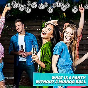 24Pcs Mini Disco Ball Party Decorations - Silver Mini Plastic Ornaments Small Disco Balls Valentines Tree Decorations for Wedding - 2" for Disco Party Decorations Holiday Tree Wedding Party Festival