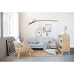 Creative Co-Op Handmade Rattan Curved Top and 3 Shelves Shelf, 35" L x 16" W x 32" H, Natural