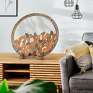 Ikkle Wedding Guest Book & Wooden Hearts Wedding Decoration Set, Guest Book Picture Frame Wedding, 87 Wooden Hearts, Storage Box, Blackboard, Guest Book Alternative