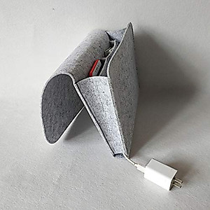 Fashion·LIFE Bedside Pocket Bedside Caddy Hanging Storage Bag Armrest Organizer Chair, Desk Sofa Slipcovers, TV Remote Controller Holder Table Cabinet Pouch,No Hole Grey