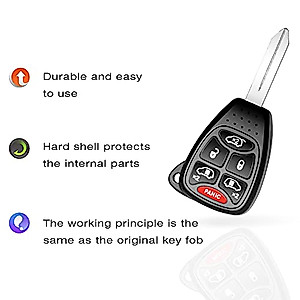 VOFONO Keyless Entry Remote Key Fob Fit for Chrysler Town and Country, Dodge Caravan/Grand Caravan 2004-2007 (P/N: M3N5WY72XX), Set of 2