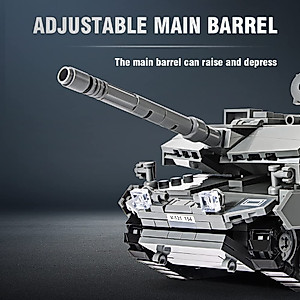 DAHONPA Army Tank Building Block(898 PCS),WW2 Military Leopard 2 Historical Collection Model with 4 Soldier Figures,Toys Gifts for Kid and Adult.