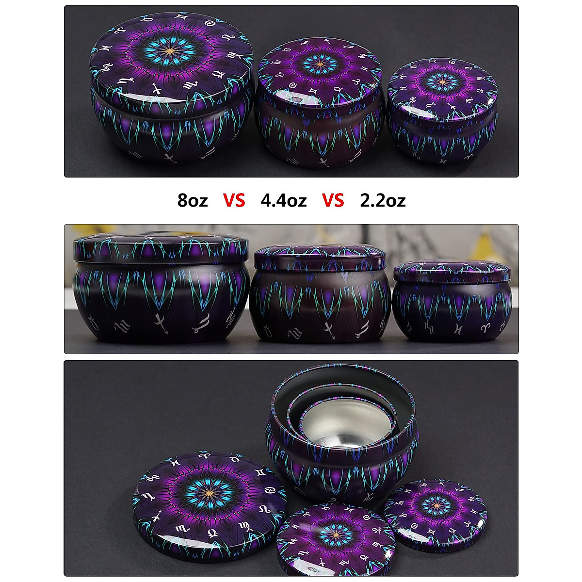 Ahyiyou Candle Tins Candle Making Kits 28 Pcs 28 Zodiac Patterns 2.2 OZ, DIY Empty Candle Containers with Lids, Candle Wicks, Wicks Holder, Wicks Stickers, Arts & Crafts, Storage & More
