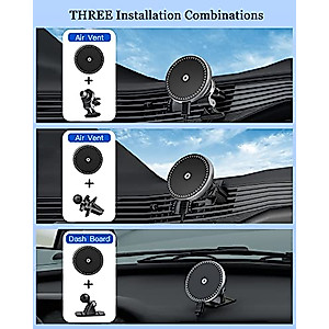 KOWUSU 15W Compatible for MagSafe Car Mount Charger, Magnetic Wireless Car Charger, Fast Charging Auto-Alignment Air Vent Phone Holder for iPhone 14/13/12/Pro/Max/Mini/MagSafe Case