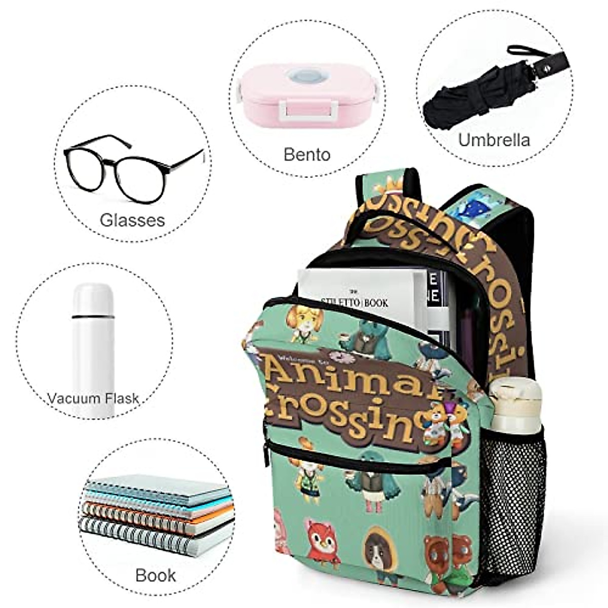 Rwillppycfei Women Backpack Animal Cute Crossing Backpack Large Storage Shoulder Backpack Perfect Casual Daypack Classical Basic Business Computer Bag