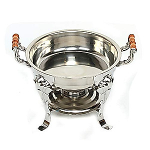 Round Chafing Dish Buffet Catering Tray,360° Rotate Stainless Steel Chafer Container,Chafing Dish for Banquet Buffet Events,Food Warmer Chafing Dishes
