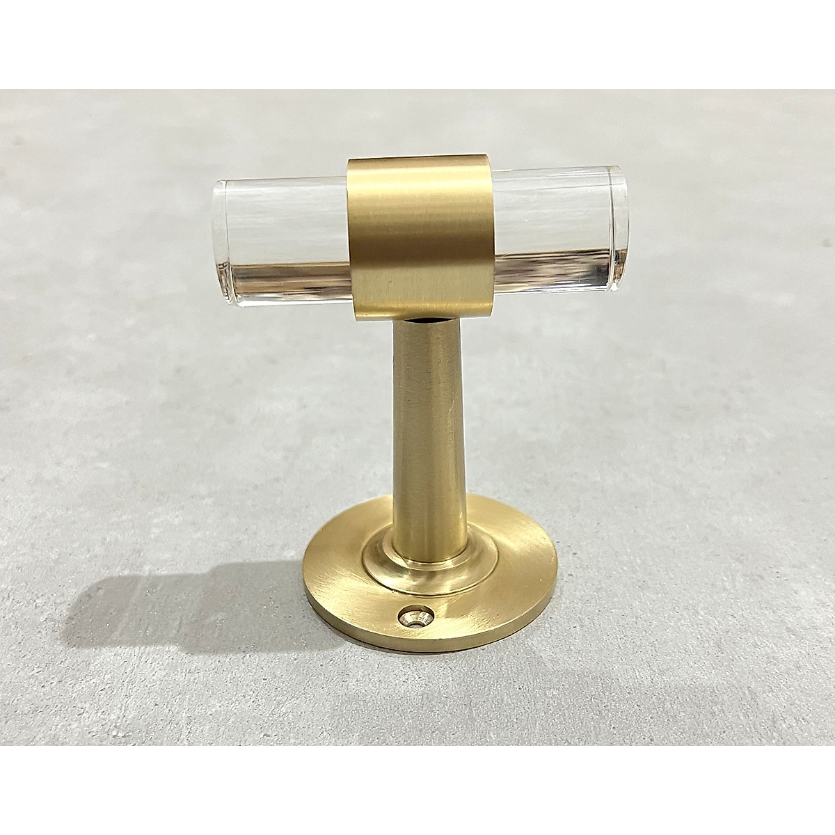 Morco Deco 1pc Brass Lucite Robe Hook Handmade Bathroom Kithcen Towel Hook Lucite Brass Coat Hook Hangers Storage Hook (Satin Brass)