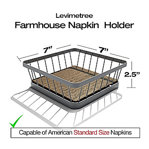 LEVIMETREE Napkin Holder for Kitchen Tables & Countertops, Farmhouse Napkin Holders for Kitchen, Kitchen Napkin Dispenser, Sturdy Steel Rustic Kitchen & Dining Room Décor Perfect for Outdoor Events