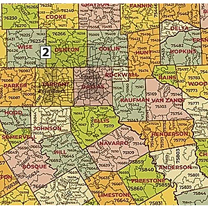 Texas Map Store Texas Zip Code and County Map Shows All 254 Counties of Texas and Over 1900 Zip Codes Includes Inset Maps of Major Metropolita