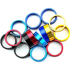 GANOPPER Mountain Bike Headset Spacer Bike Handlebar Stem Spacers Threadless Aluminum Alloy Headset Stem Spacer Set Fit 1 1/8-Inch Stem for MTB BMX Mountain Road Bikes Cycling